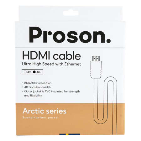 Kjøp Proson Arctic HDMI-kabel 8K / 4K, 4 meter hos BRL!